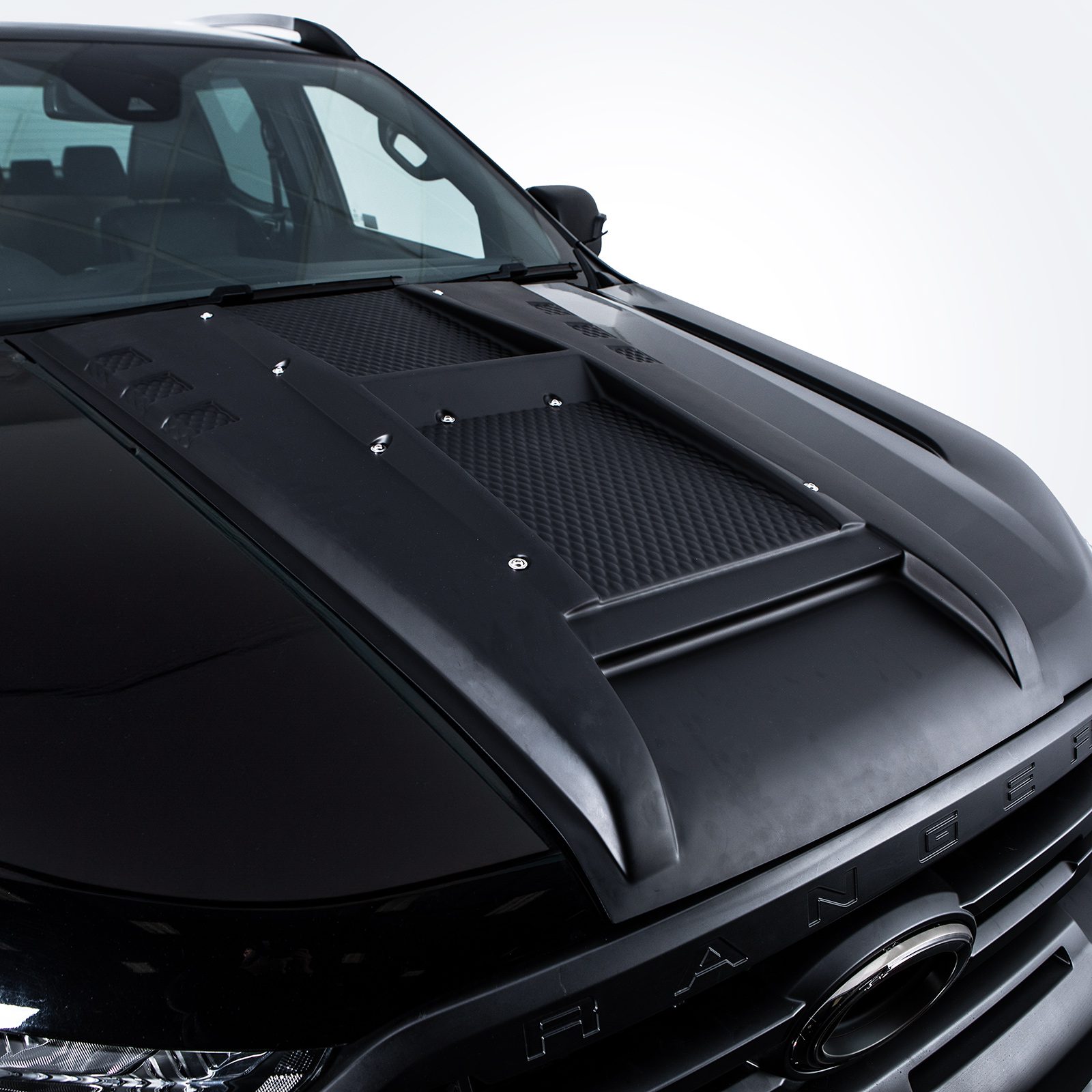 Ford Ranger T7 T8 15-21 Matte Black Bonnet Vent Cover & Bolts - Sigma 4x4